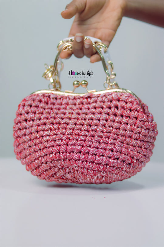 ‘Lade’ RED HEART Custom Party clutch – Hooked by Lade